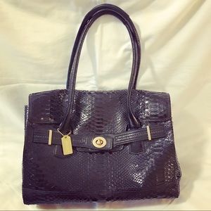Coach | Bags | Coach Faux Python Black Patent Purse | Poshmark